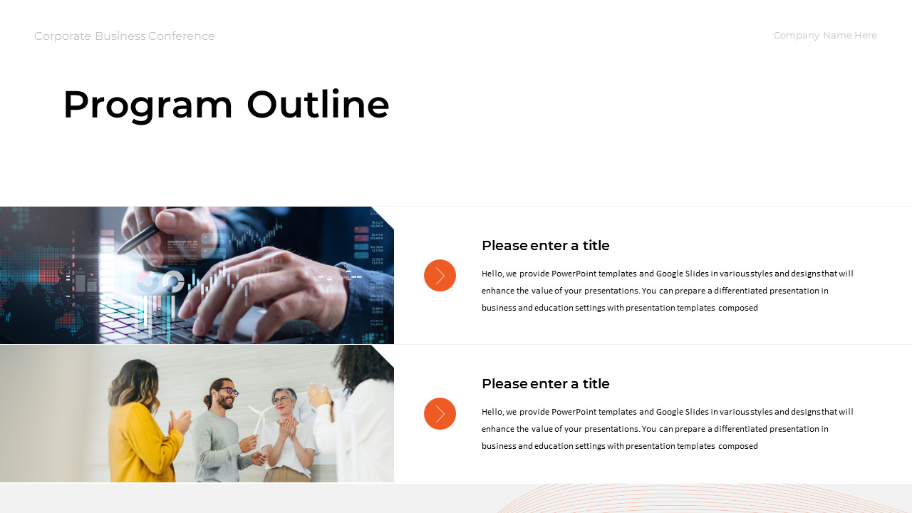 Corporate Business Conference google slides design