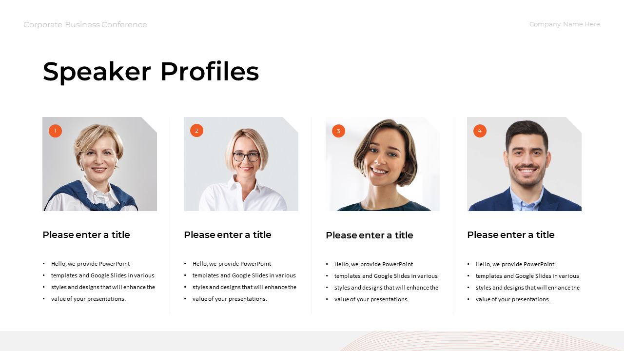 Corporate Business Conference google slides design