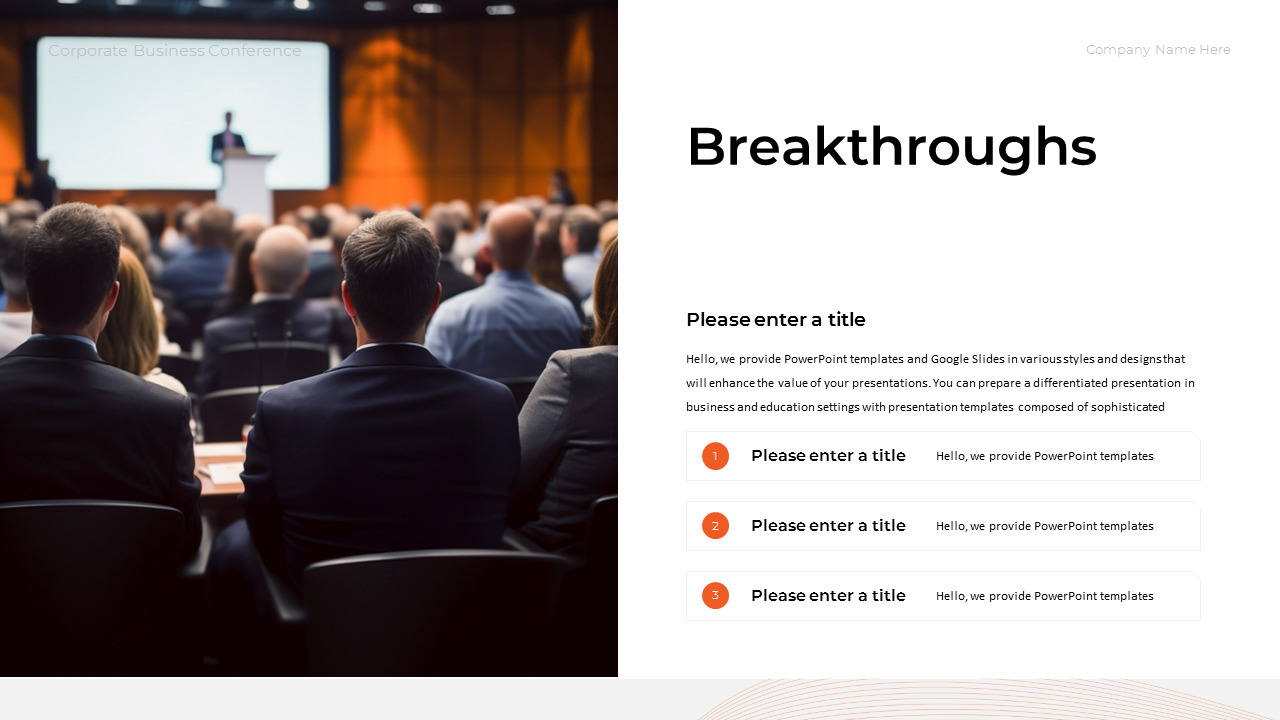 Corporate Business Conference google slides design