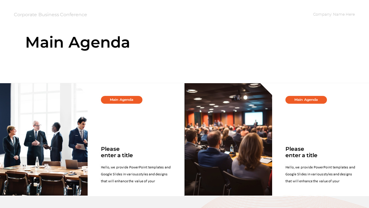 Corporate Business Conference google slides design