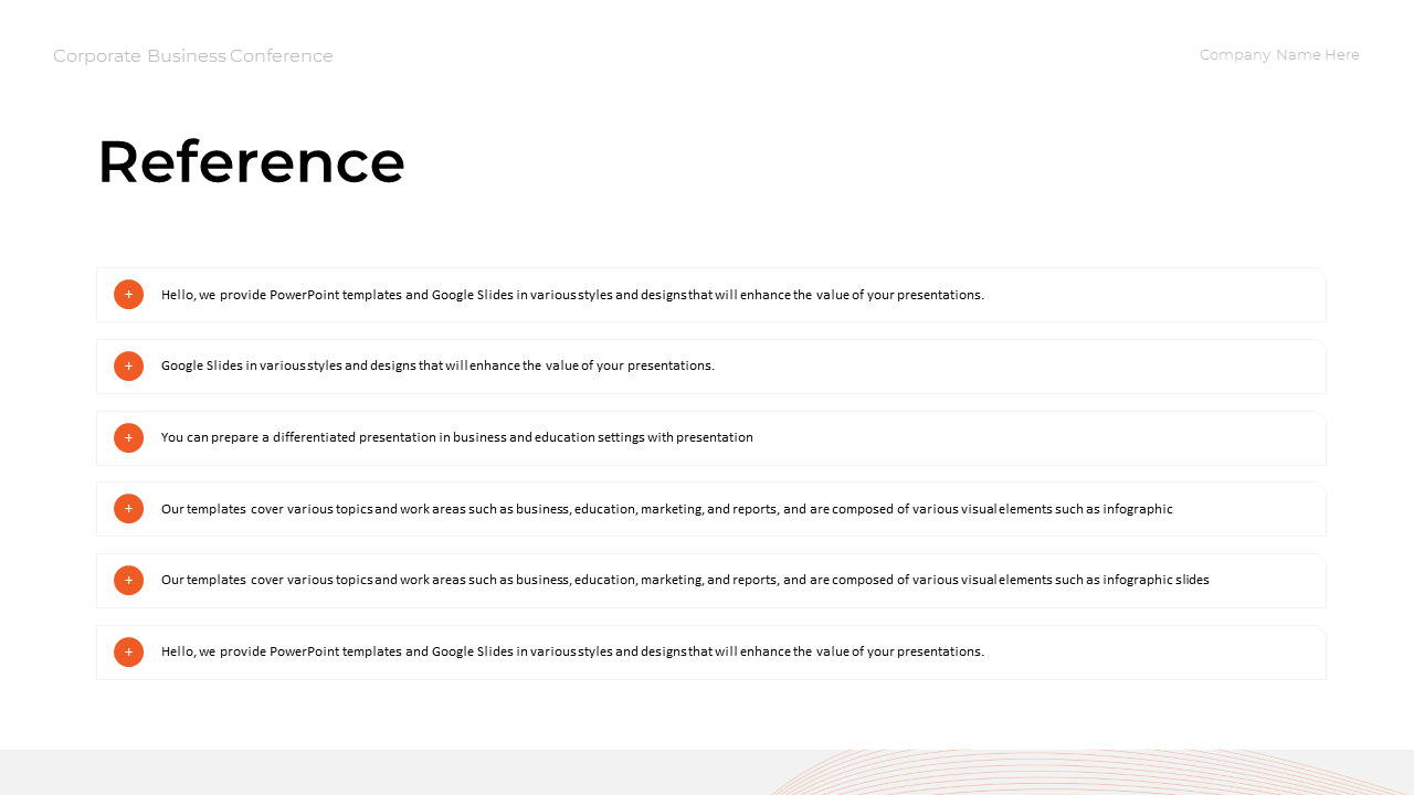 Corporate Business Conference google slides design