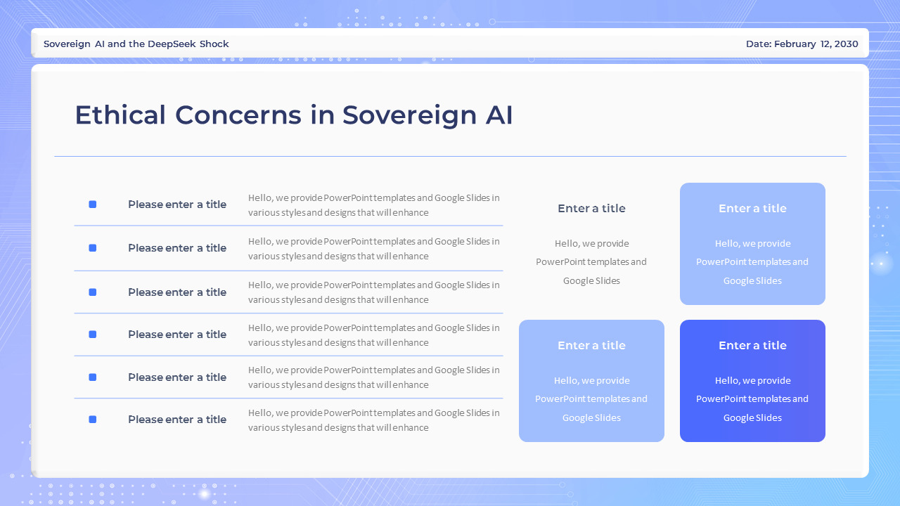 Sovereign AI and the DeepSeek Shock Google Slides Template Diagrams Design