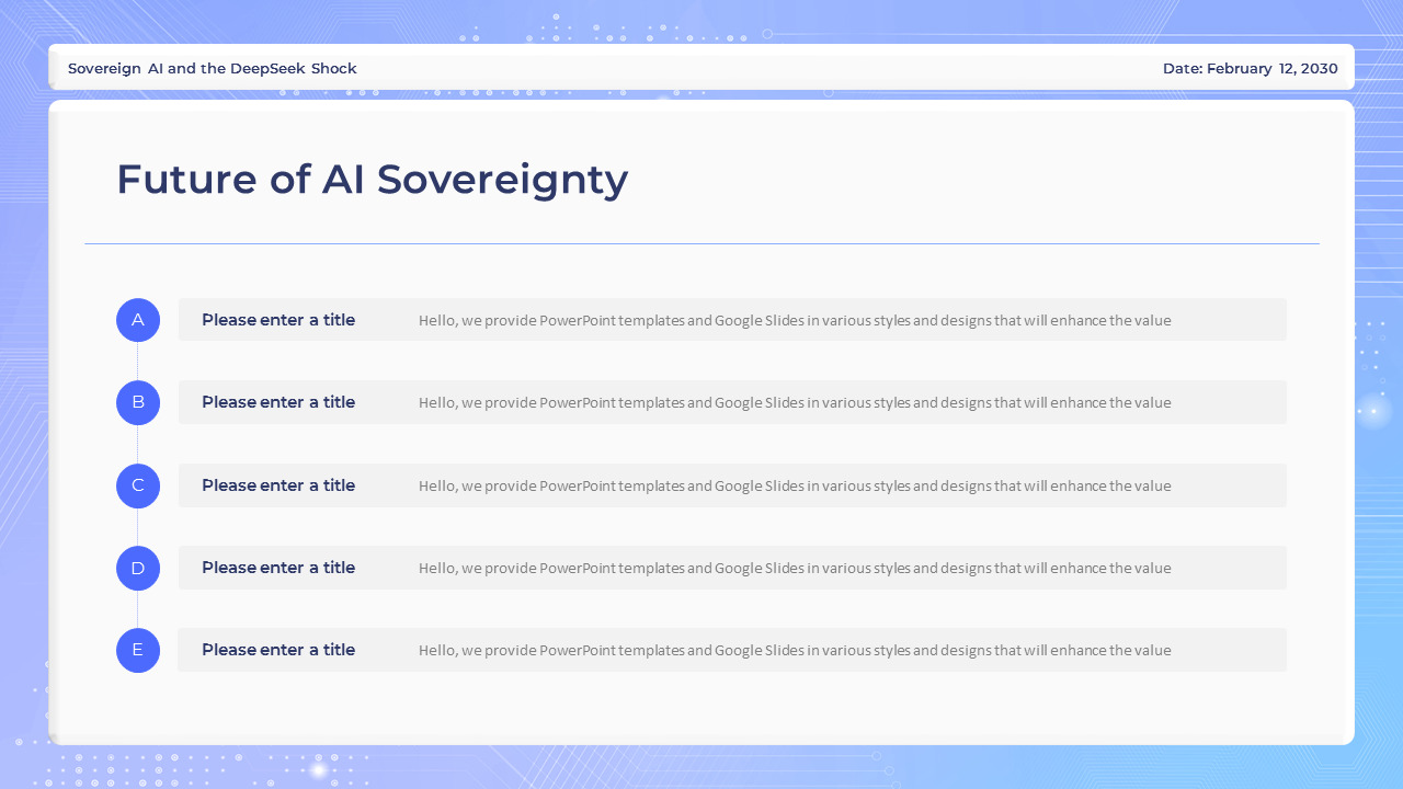 Sovereign AI and the DeepSeek Shock Google Slides Template Diagrams Design