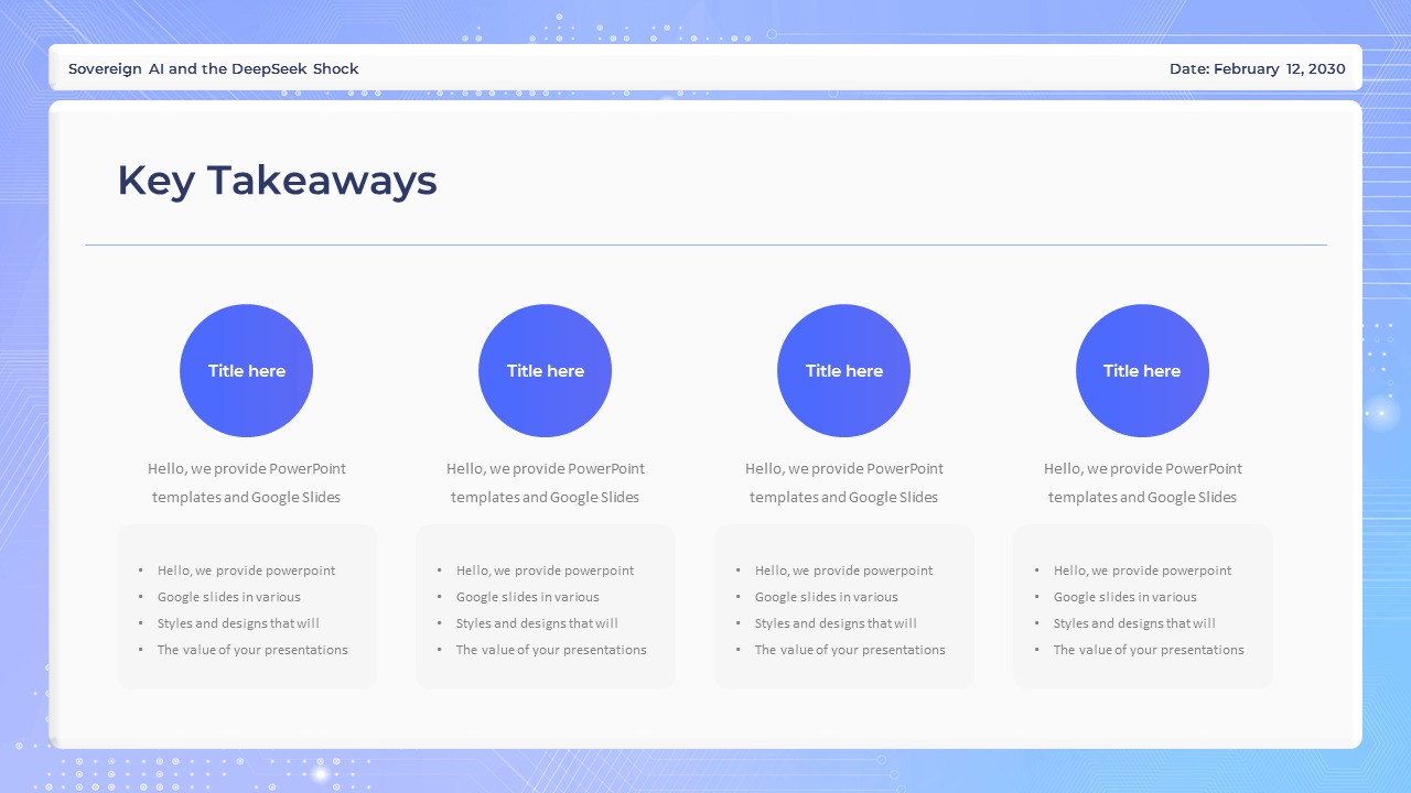 Sovereign AI and the DeepSeek Shock Google Slides Template Diagrams Design