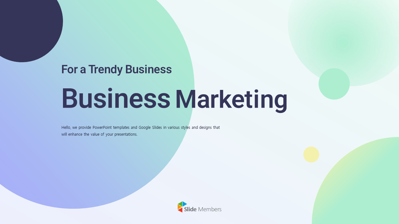 Trendy Business Marketing Simple Presentation Google Slides Template