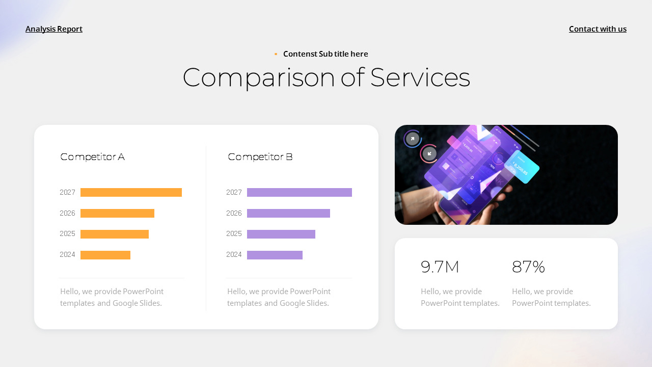Competitor Comparative Analysis Report design ppt