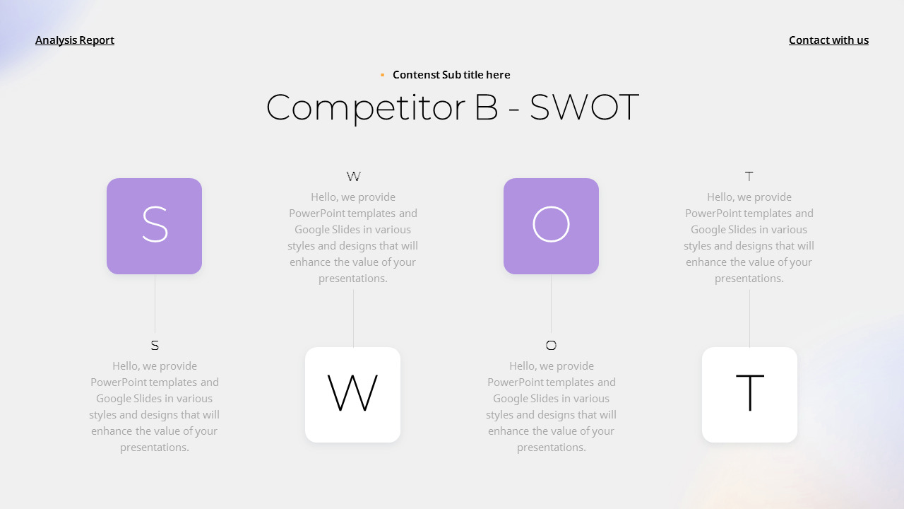 Competitor Comparative Analysis Report design ppt