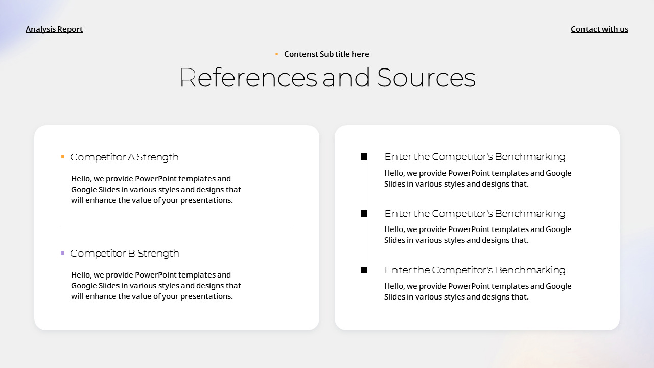 Competitor Comparative Analysis Report design ppt