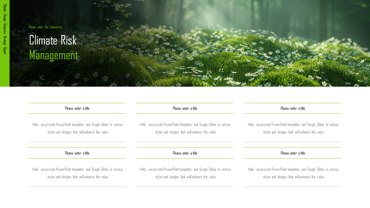 气候变化应对战略 简单的幻灯片模板