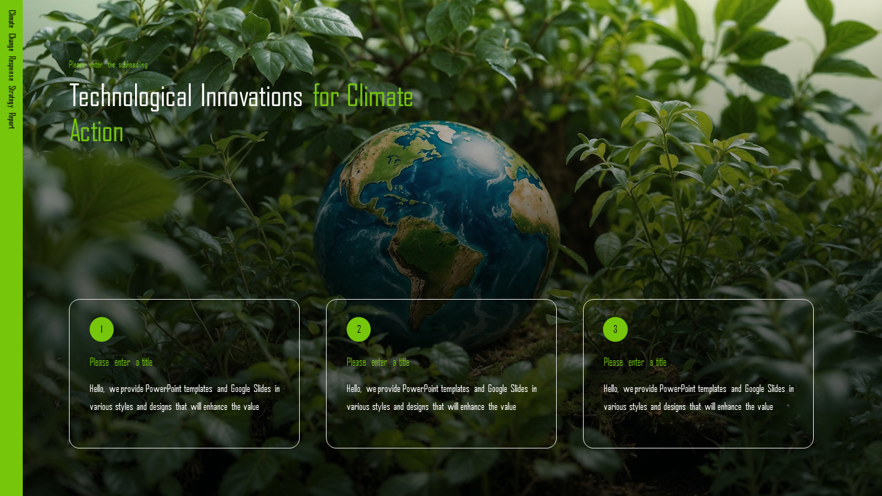 气候变化应对战略 简单的幻灯片模板