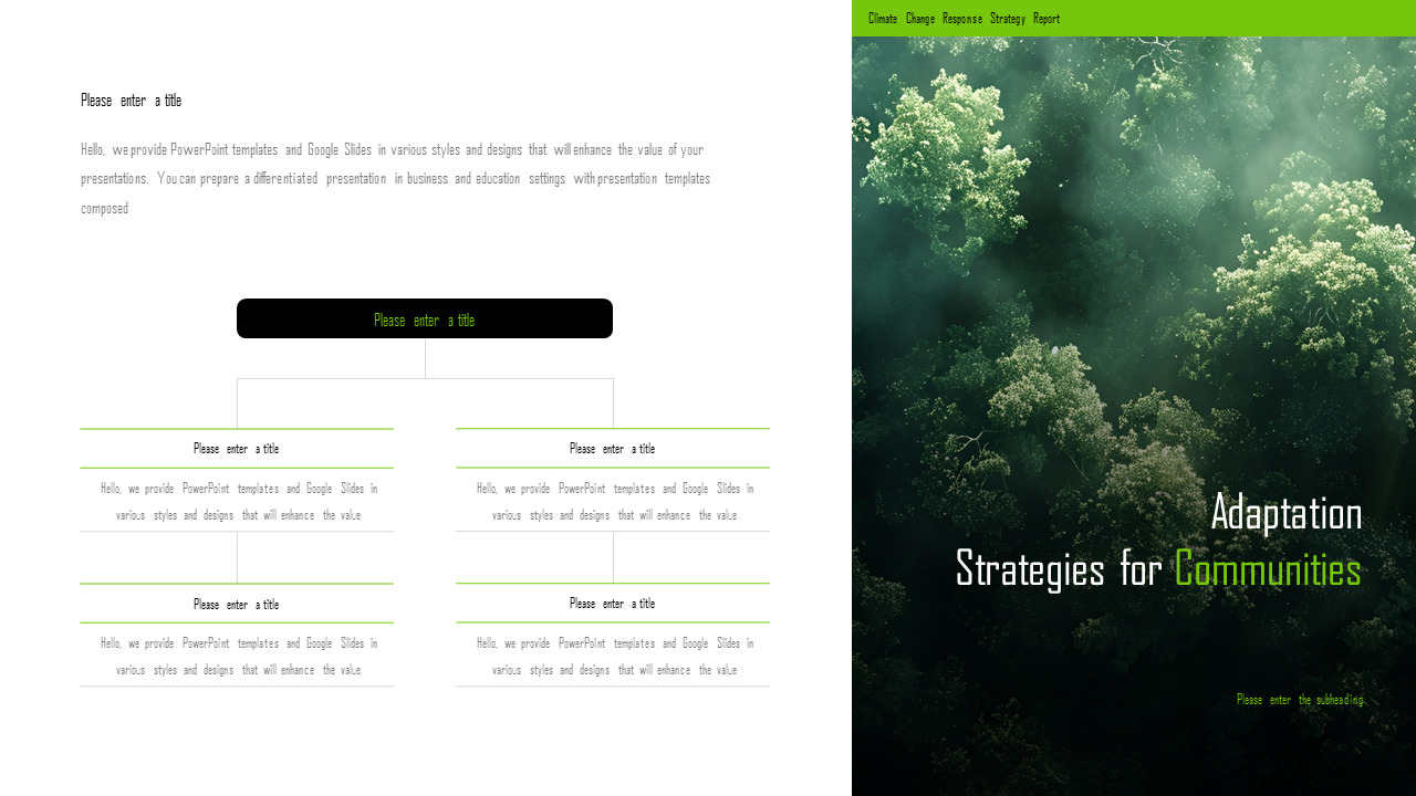气候变化应对战略 简单的幻灯片模板