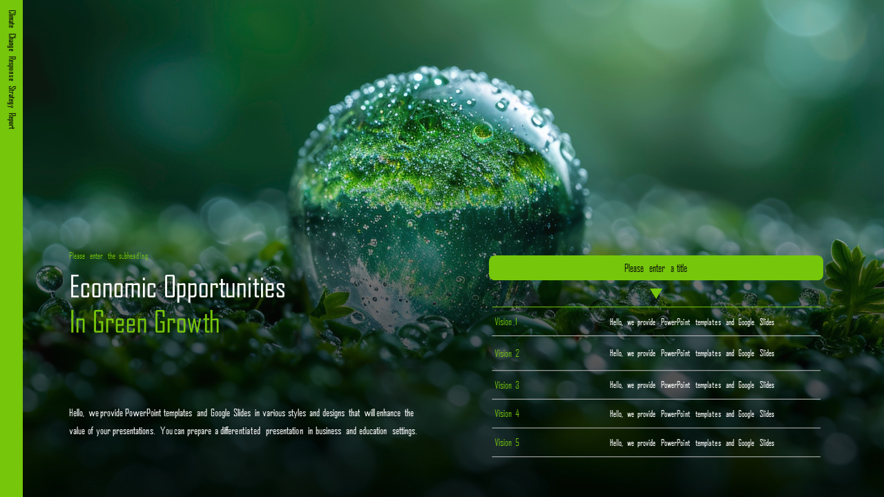 气候变化应对战略 简单的幻灯片模板