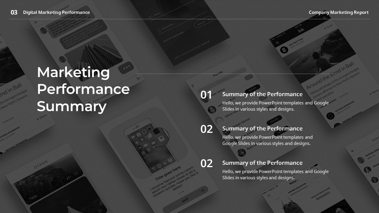 Q1 Marketing Performance Report Google Slides Themes