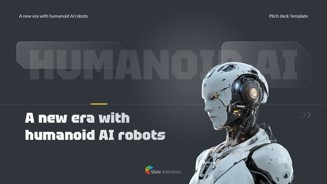 A New Era with Humanoid AI Robots Easy PPT Template