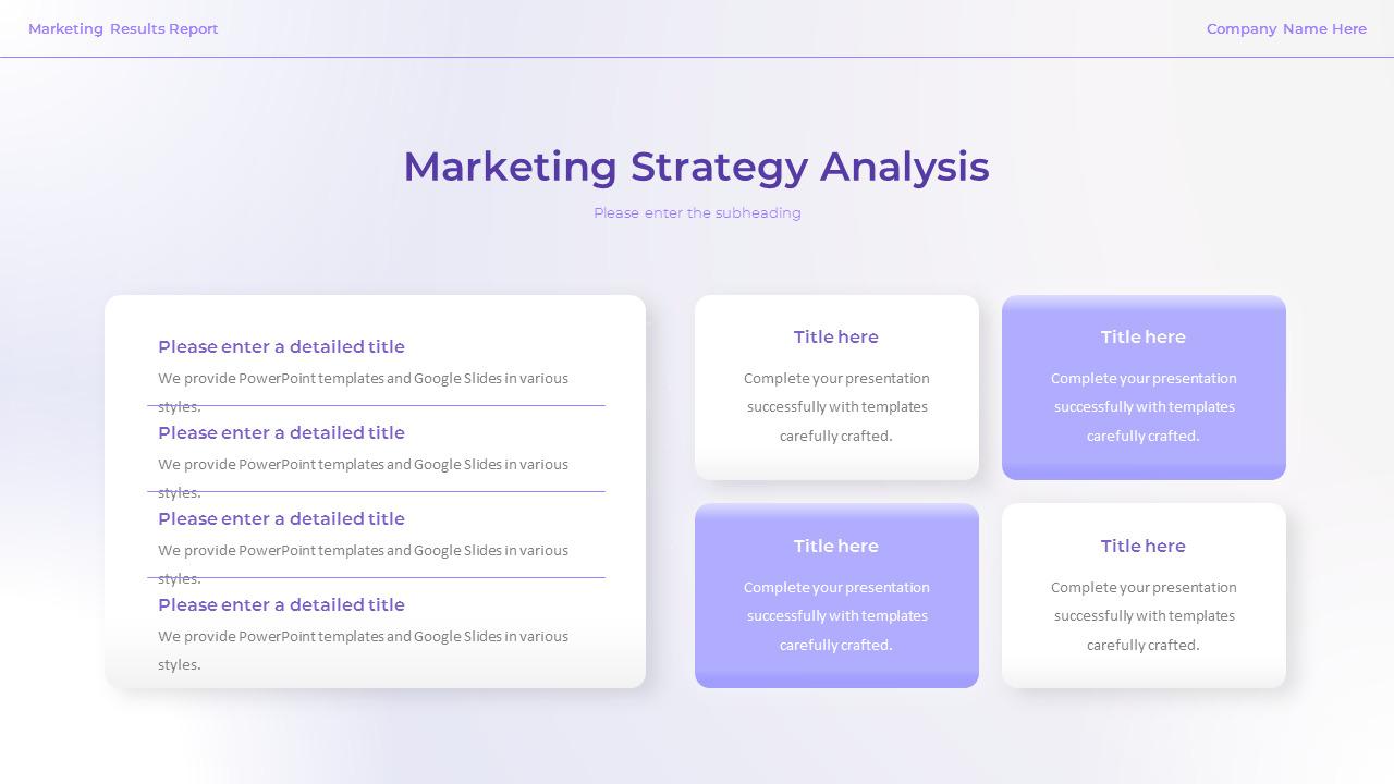 Comprehensive Marketing Report Business plan PPT