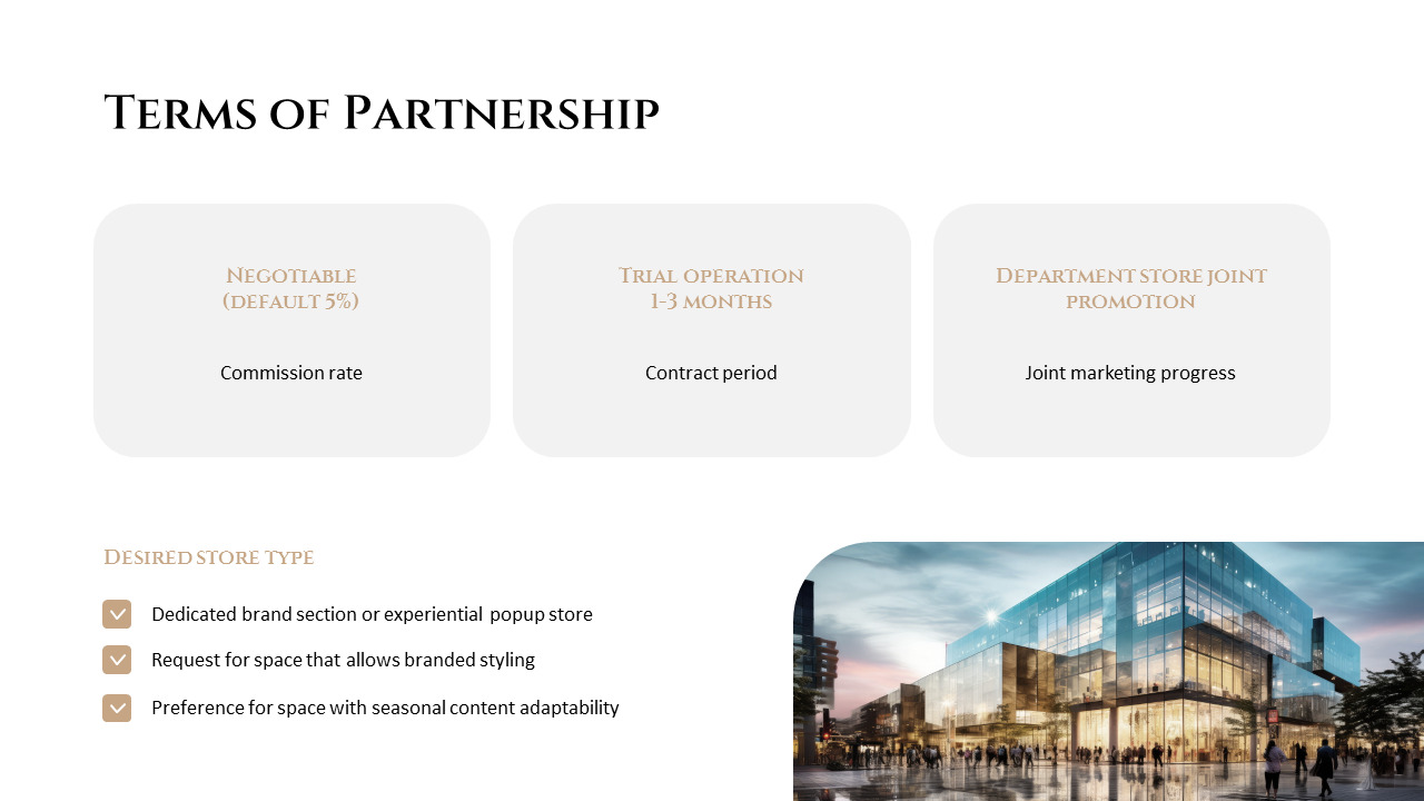 Department Store Partnership business proposal layout