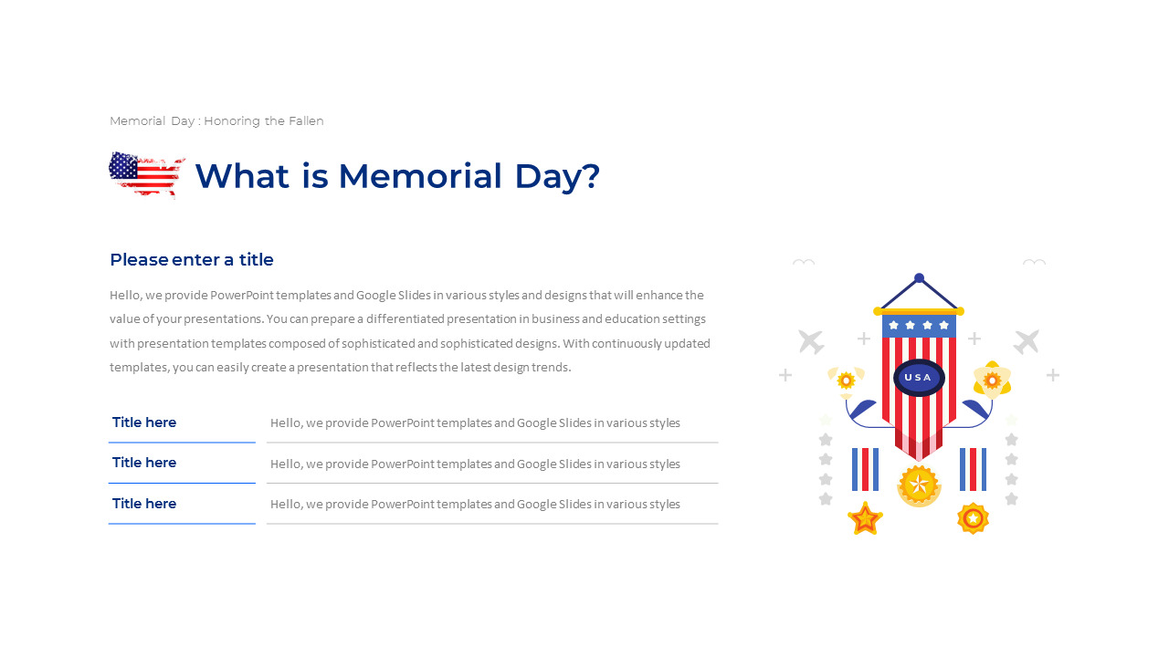 Memorial Day Honoring the Fallen Google Slides Templates for Your Next ...