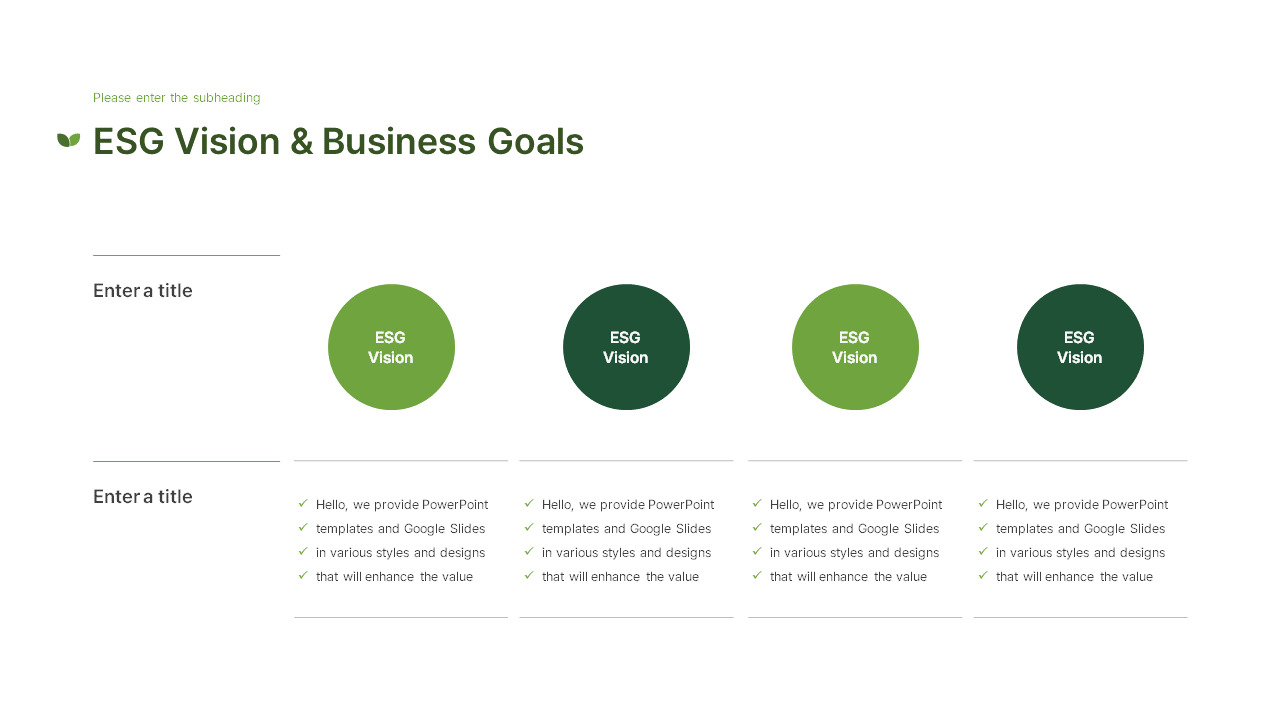 ESG Management Strategy google slides powerpoint