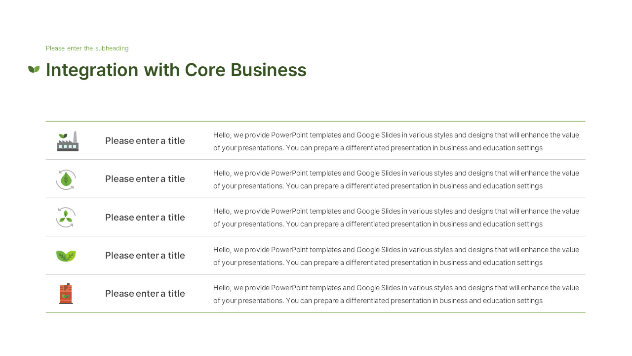 ESG Management Strategy google slides powerpoint