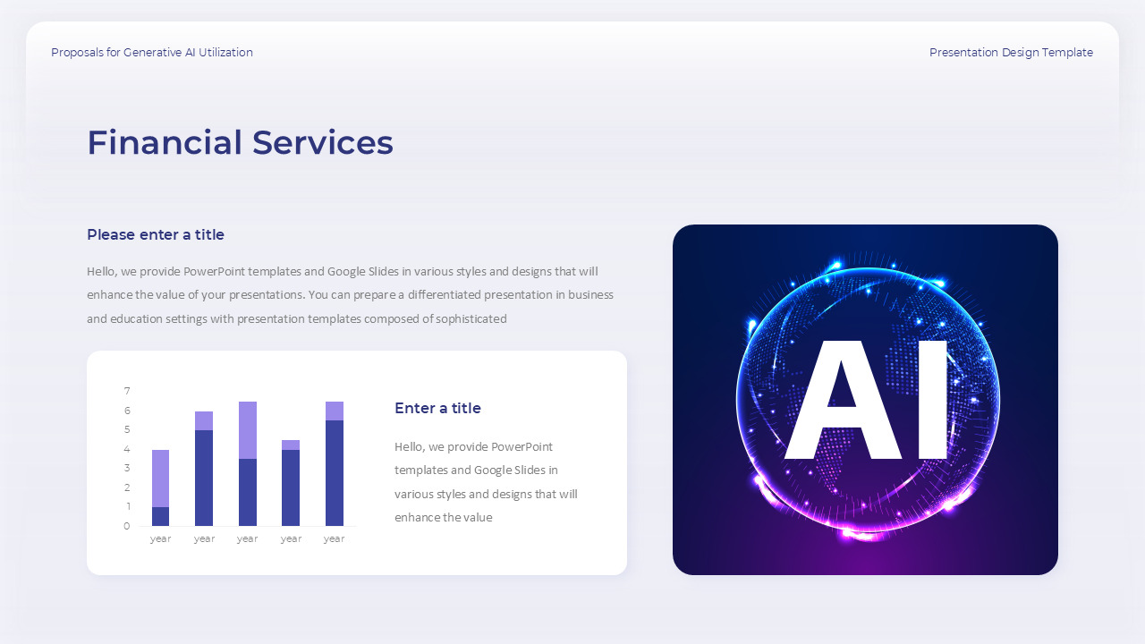Proposals for Generative AI Utilization Google Slides Template Design