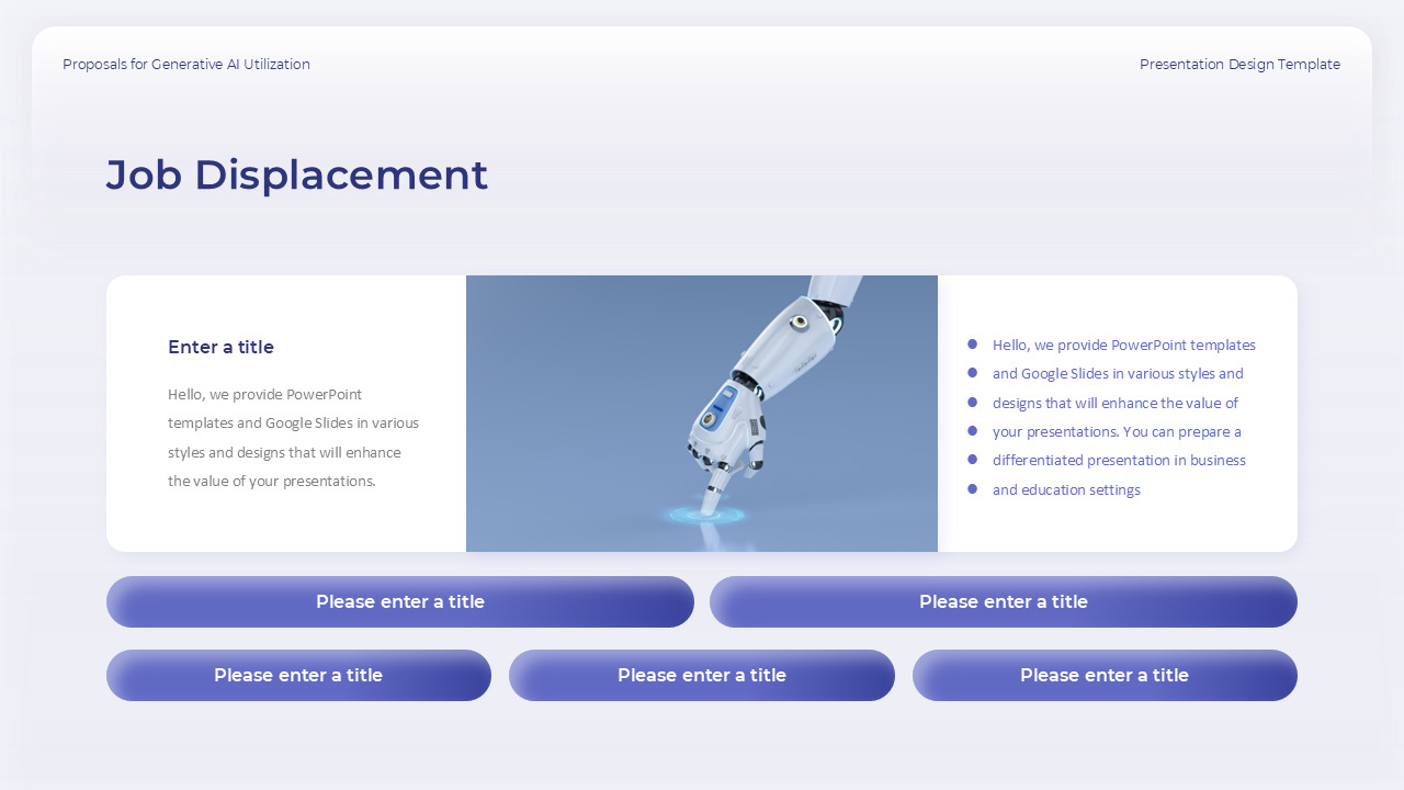 Proposals for Generative AI Utilization Google Slides Template Design