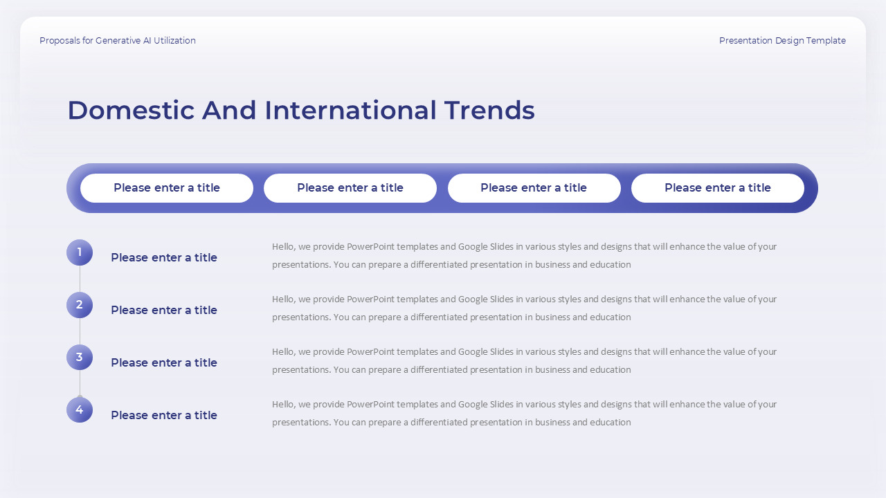 Proposals for Generative AI Utilization Google Slides Template Design