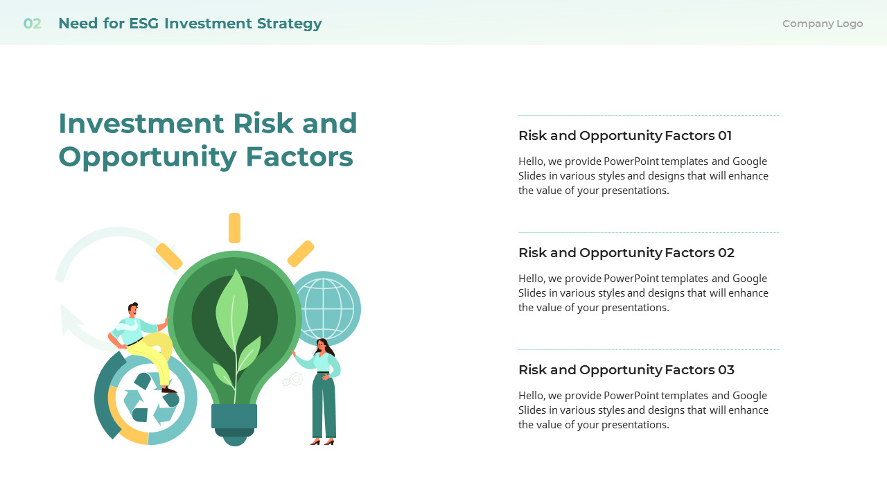 ESG investment Strategy deck PowerPoint Presentation Design
