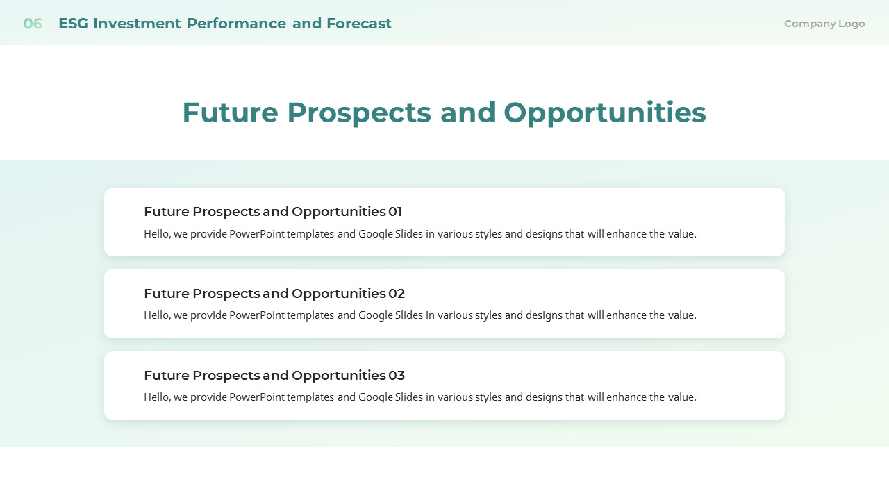 ESG investment Strategy deck PowerPoint Presentation Design
