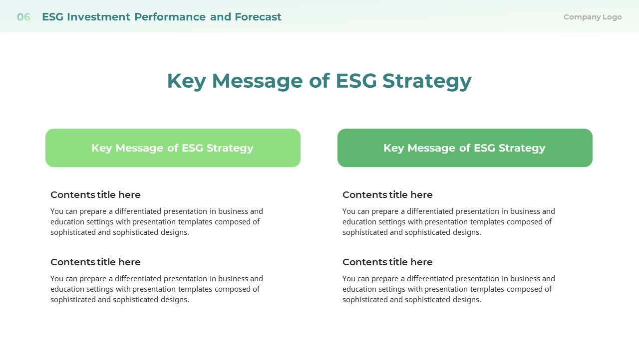 ESG investment Strategy deck PowerPoint Presentation Design