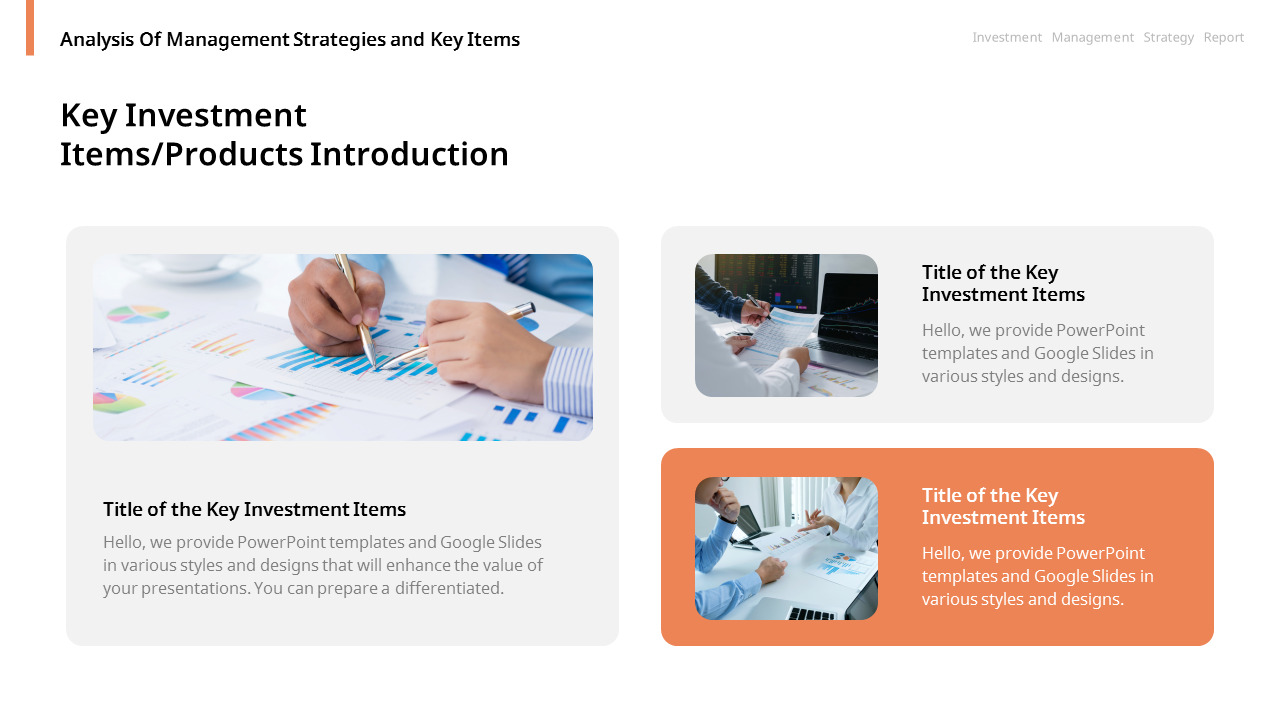 Investment Management Strategy Report PPT Business