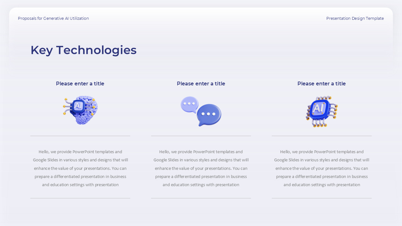 Proposals for Generative AI Utilization business plan ppt template
