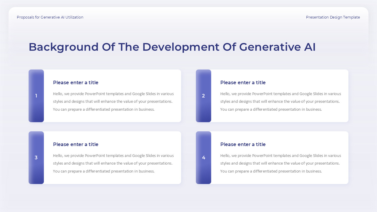 Proposals for Generative AI Utilization business plan ppt template