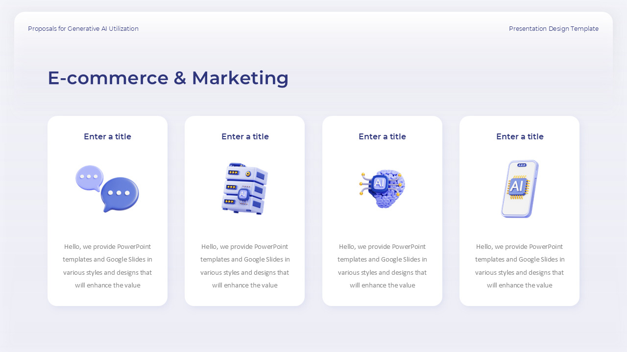 Proposals for Generative AI Utilization business plan ppt template