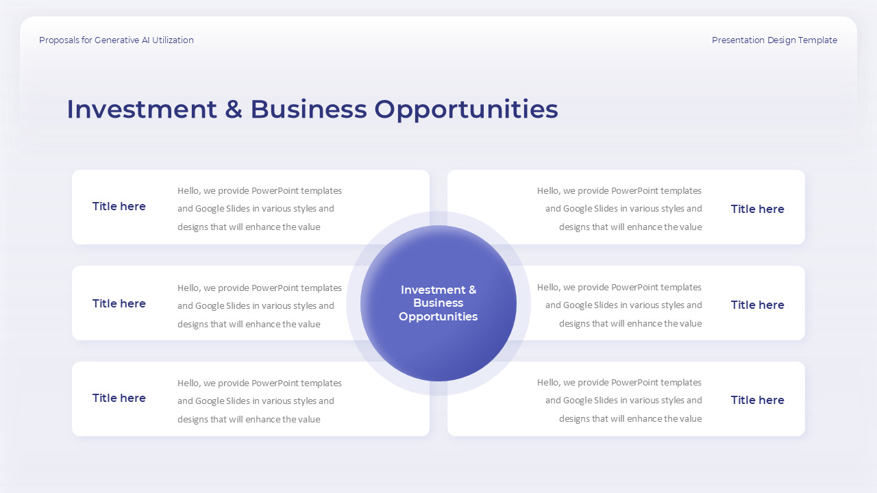 Proposals for Generative AI Utilization business plan ppt template