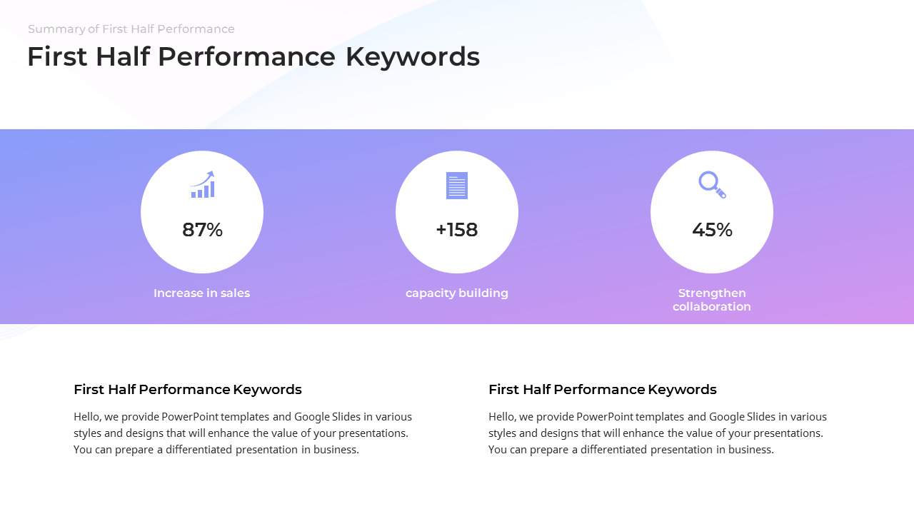 Second Half Goal Simple PPT Templates