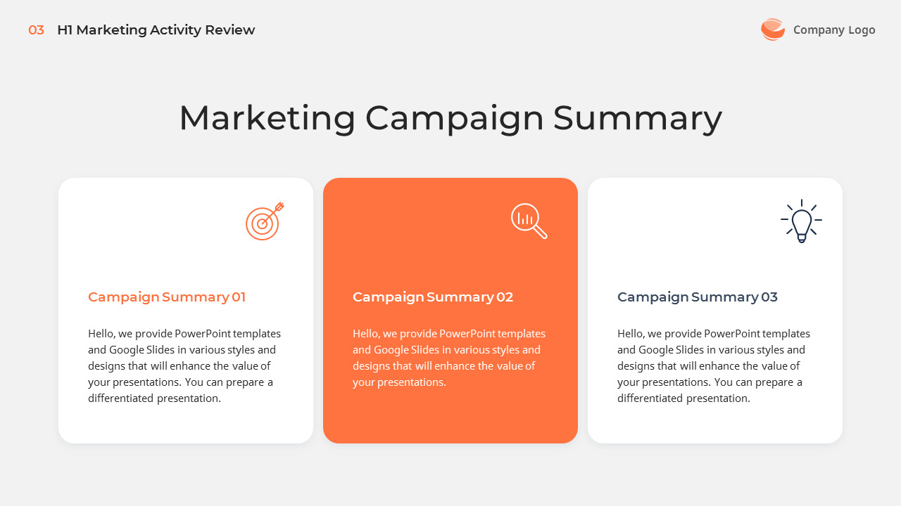 Second Half Marketing Strategy Report presentation slide