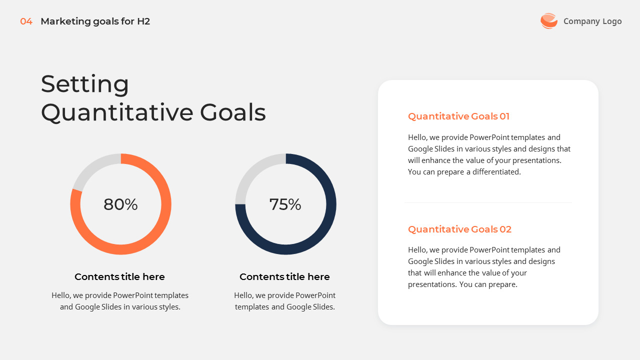 Second Half Marketing Strategy Report presentation slide