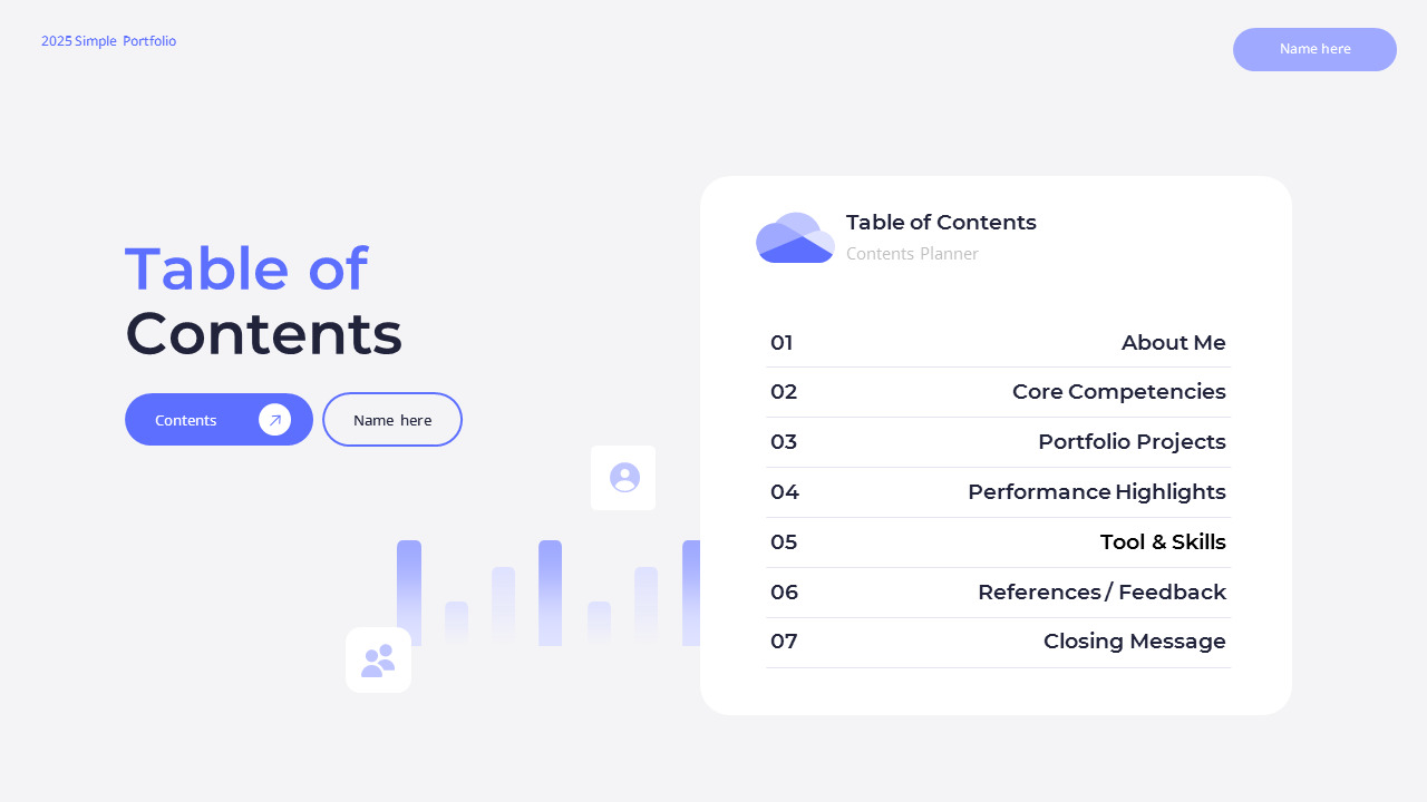 Simple Portfolio Design for Professionals minimalist powerpoint template