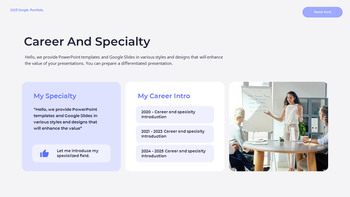 Simple Portfolio Design for Professionals minimalist powerpoint template