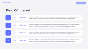 Simple Portfolio Design for Professionals minimalist powerpoint template