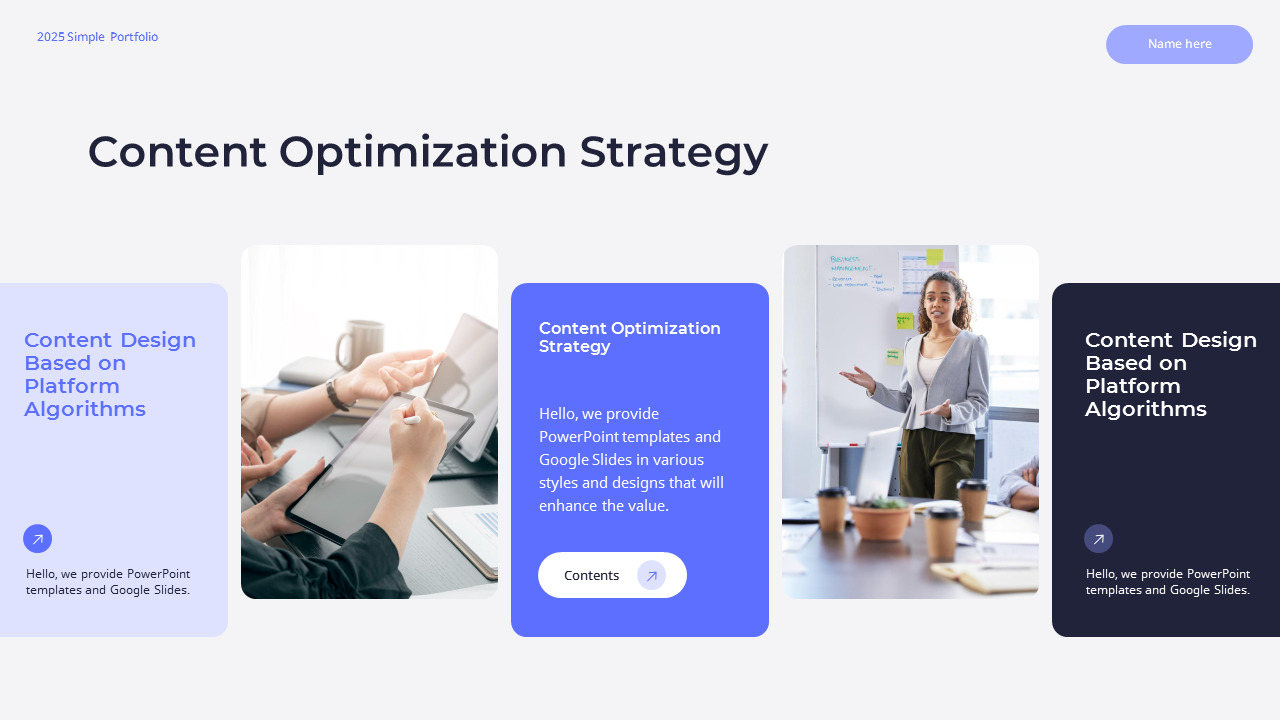 Simple Portfolio Design for Professionals minimalist powerpoint template