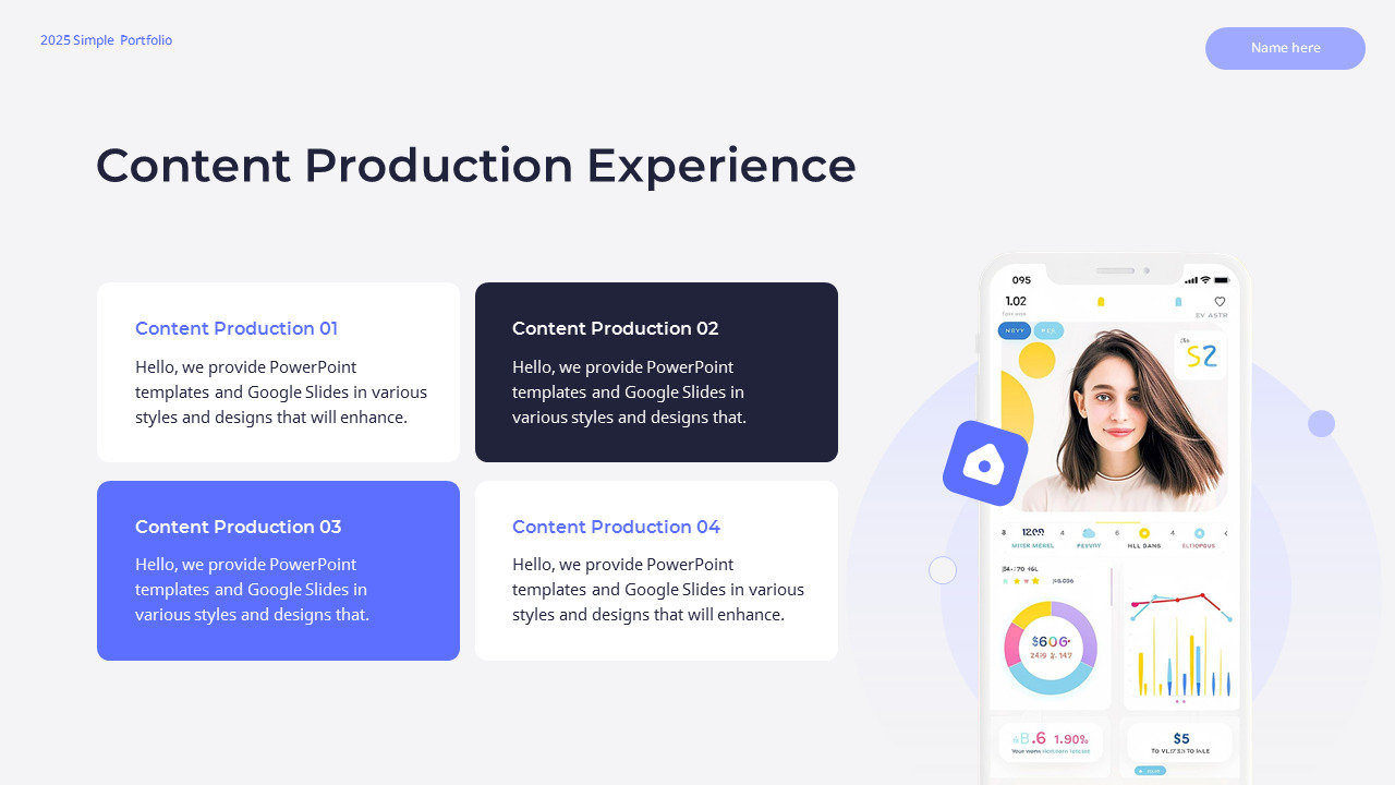 Simple Portfolio Design for Professionals minimalist powerpoint template