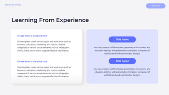Simple Portfolio Design for Professionals minimalist powerpoint template