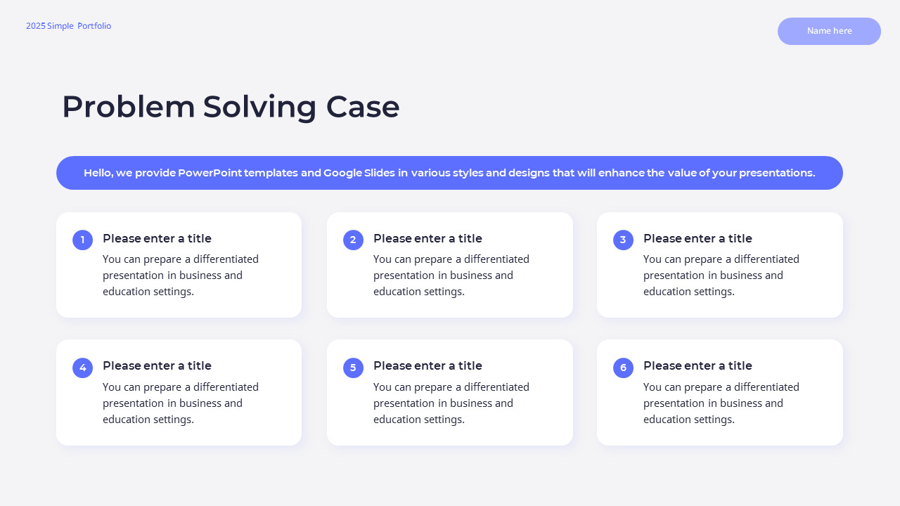 Simple Portfolio Design for Professionals minimalist powerpoint template