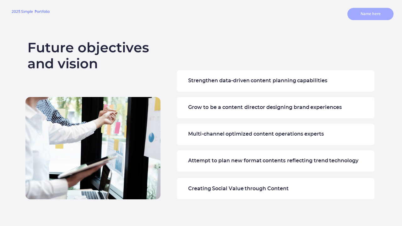 Simple Portfolio Design for Professionals minimalist powerpoint template
