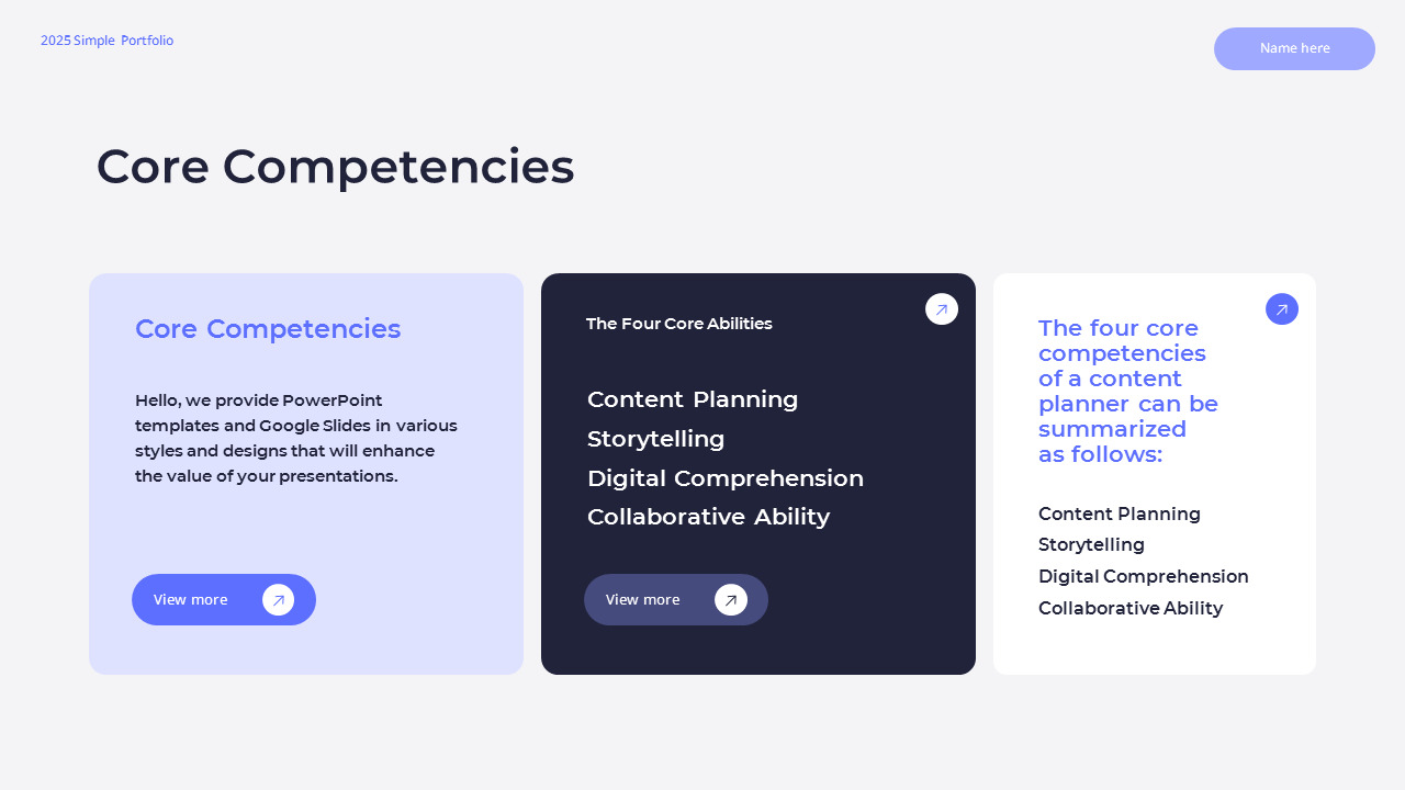 Simple Portfolio Design for Professionals google slides theme