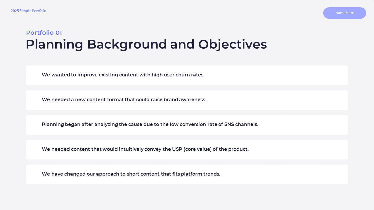 Einfaches Portfolio-Design für Profis Google Slides-Thema