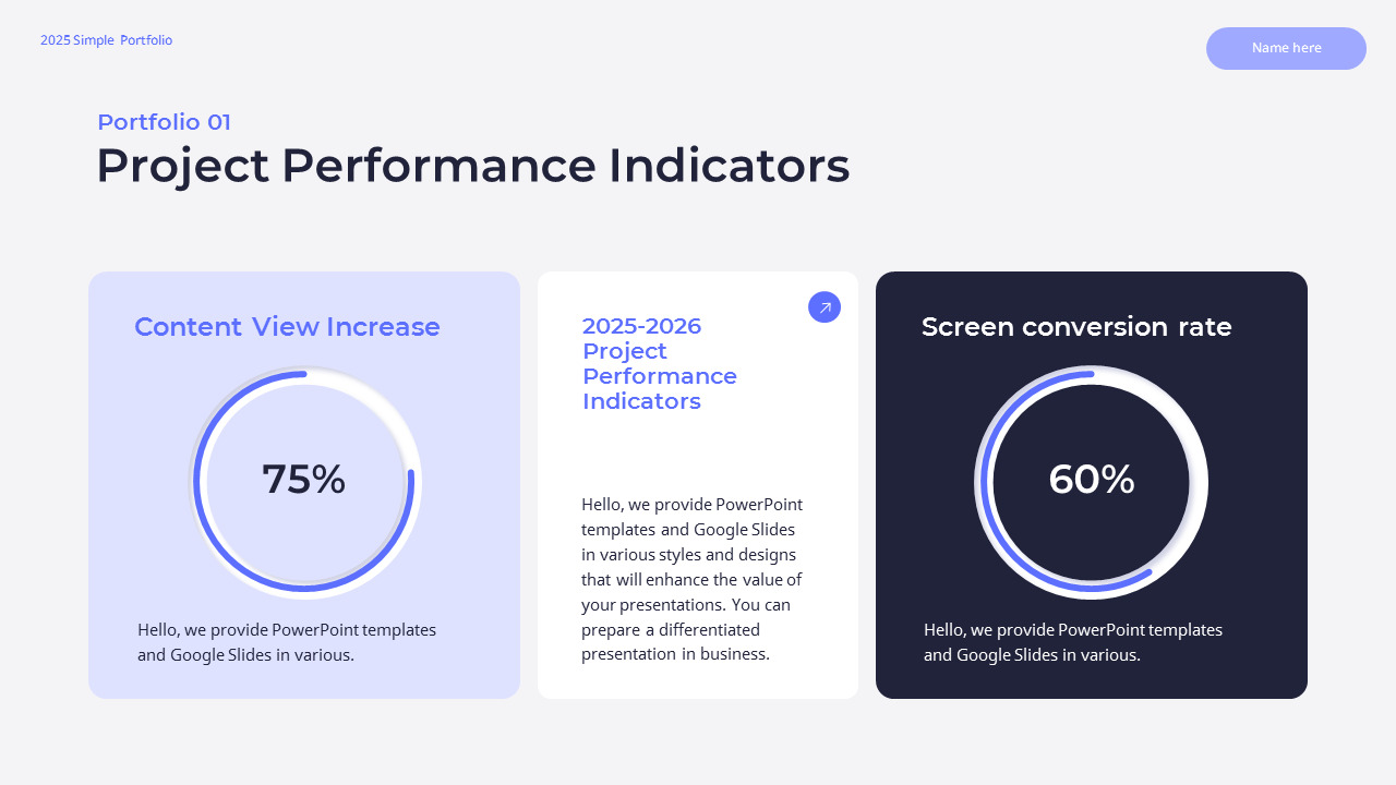 Einfaches Portfolio-Design für Profis Google Slides-Thema