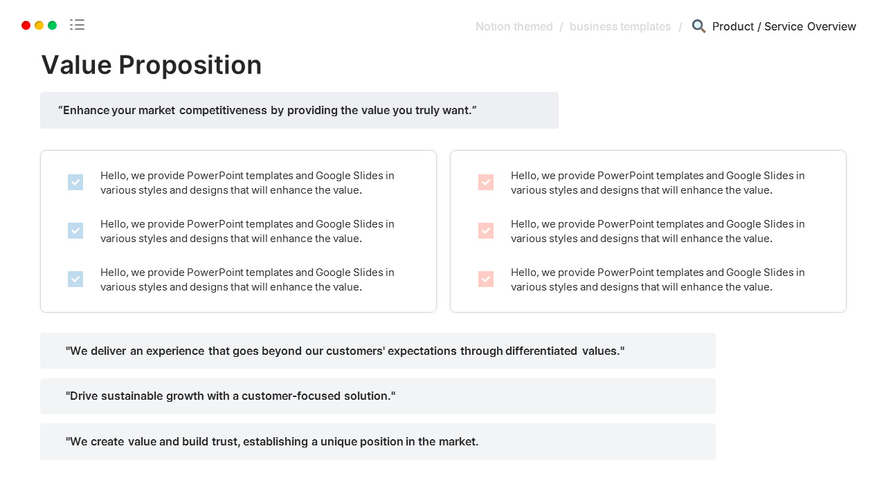 Modern Notion-Style Business Presentation : Sleek & Minimalist Slides ...