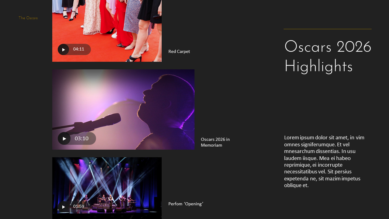 The Oscars 2026 95th Academy Awards Animation Templates